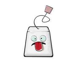 Cartoon tea bag characters isolated on white Vector Image