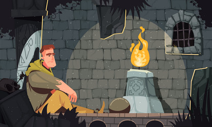 Dungeon cartoon concept Royalty Free Vector Image