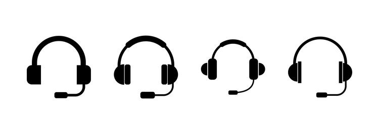 Headphone icon set headset icon symbols Royalty Free Vector