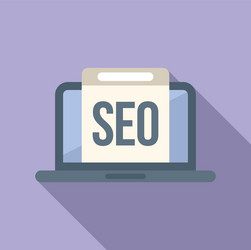 Seo laptop engine icon outline boost Royalty Free Vector