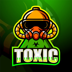 Toxic head skull mascot esport logo design Vector Image