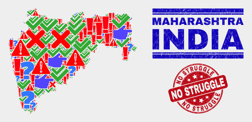 Collage technology maharashtra state map Vector Image