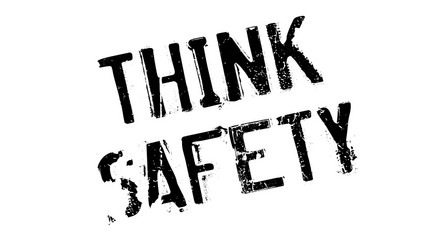Think safety rubber stamp Royalty Free Vector Image