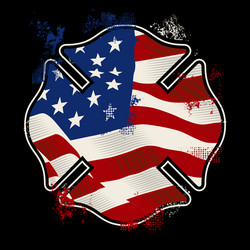 Fireman shield flag - american firefighter Vector Image