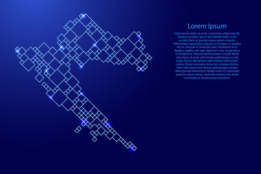 Croatia map from black pattern a grid Royalty Free Vector