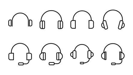 Headphone icon set headset icon symbols Royalty Free Vector