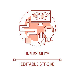 Inflexibility concept icon Royalty Free Vector Image