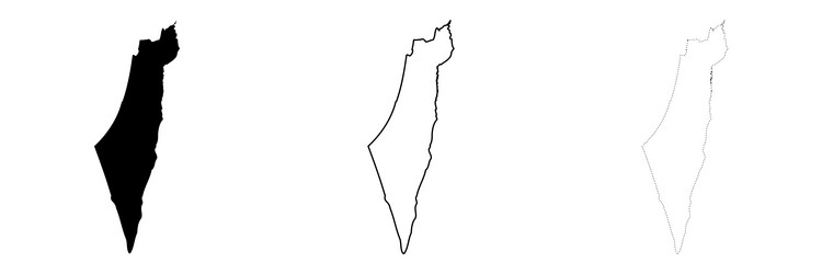 Israel map silhouette Royalty Free Vector Image