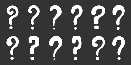 Question mark set hand drawn in simple style Vector Image