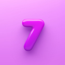 3d pink number 7 with a glossy surface Royalty Free Vector