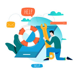 Customer service assistance Royalty Free Vector Image