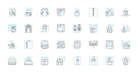 Enhancing linear icons set amplify boost Vector Image