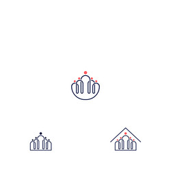 Group of people location icon gathering Royalty Free Vector