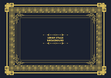 Gold frame in japanese style color Royalty Free Vector Image