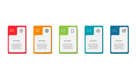 Rectangle concept for infographic with 5 steps Vector Image