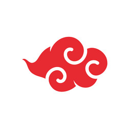 Chinese red cloud element for decorating Vector Image