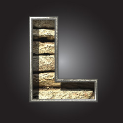 Old stone letter Royalty Free Vector Image - VectorStock