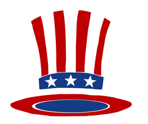 Patriotic top hat uncle sam hat Royalty Free Vector Image