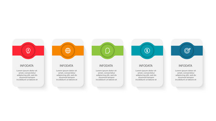 Rectangle concept for infographic with 5 steps Vector Image