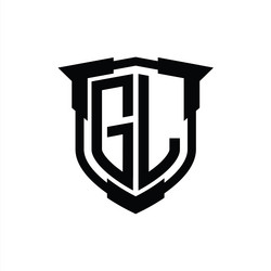 Lg logo monogram letter with shield shape design Vector Image