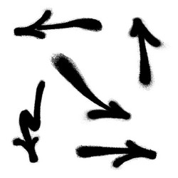 Graffiti arrows set with overspray in black over Vector Image