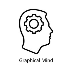 Graphical mind filled outline icon design Vector Image