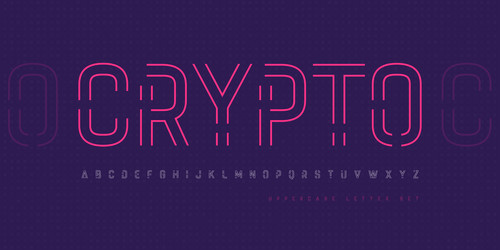 Stylish linear narrow font uppercase Royalty Free Vector