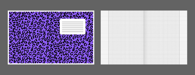 School notebook cover and realistic lined paper Vector Image