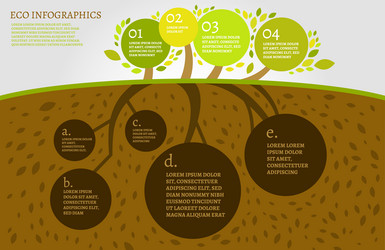 Beautiful bio infographics with tree Royalty Free Vector