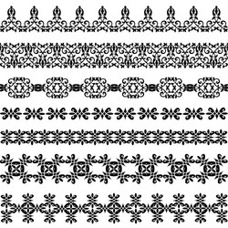 Set of black seamless borders Royalty Free Vector Image