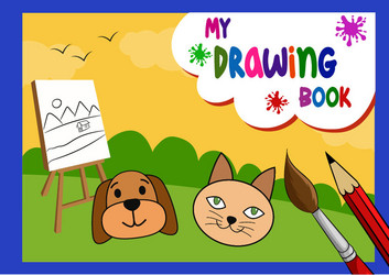 Image of drawing book front page design Royalty Free Vector