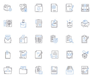 Diagrams schematics line icons collection Vector Image