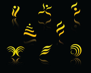 Set of golden symbols Royalty Free Vector Image