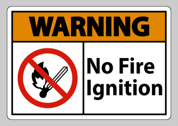 Notice no fire ignition symbol sign on white Vector Image