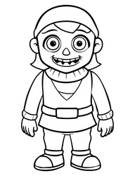 Zombie apocalypse coloring page for kids Vector Image