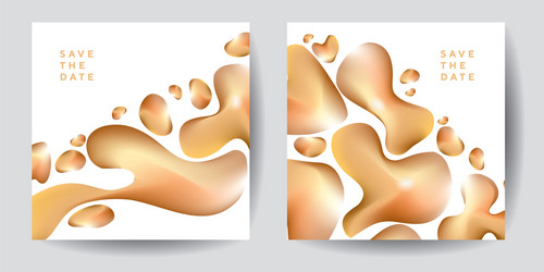 Gold soft organic shapes pattern Royalty Free Vector Image