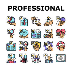 Professional worker person job icons set Vector Image