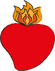 Sacred heart cartoon Royalty Free Vector Image