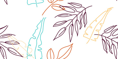 Tropical leaf modern print pastel one line drawing