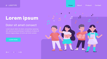 Cartoon children choir flat Royalty Free Vector Image