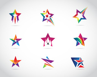 Modern and cool fire star logo design Royalty Free Vector