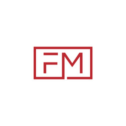 Creative initial letter fm square logo design Vector Image