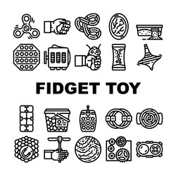 Fidget toy pop fun icons set Royalty Free Vector Image