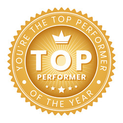 Top performers badge rubber performer stamp Vector Image