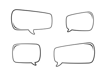 Rectangle speech bubble outline hand drawn line Vector Image