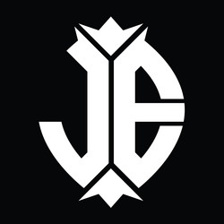 Je logo monogram shield inside circle shape Vector Image