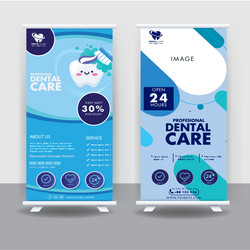 Print dental care roll up banner templates Vector Image