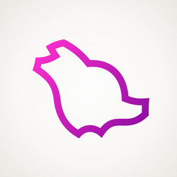 Saudi arabia - stylized outline map in colors Vector Image