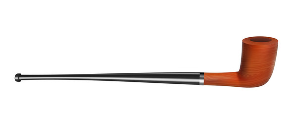 Tobacco pipe classical smoke tool side view Vector Image