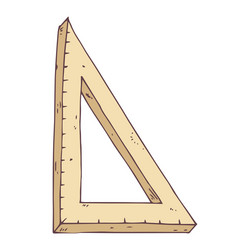 Triangle for geometry icon with a ruler Royalty Free Vector